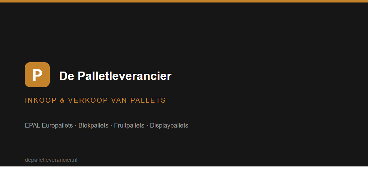 Pallets kopen Breda - Levering in West-Brabant | De Palletleverancier